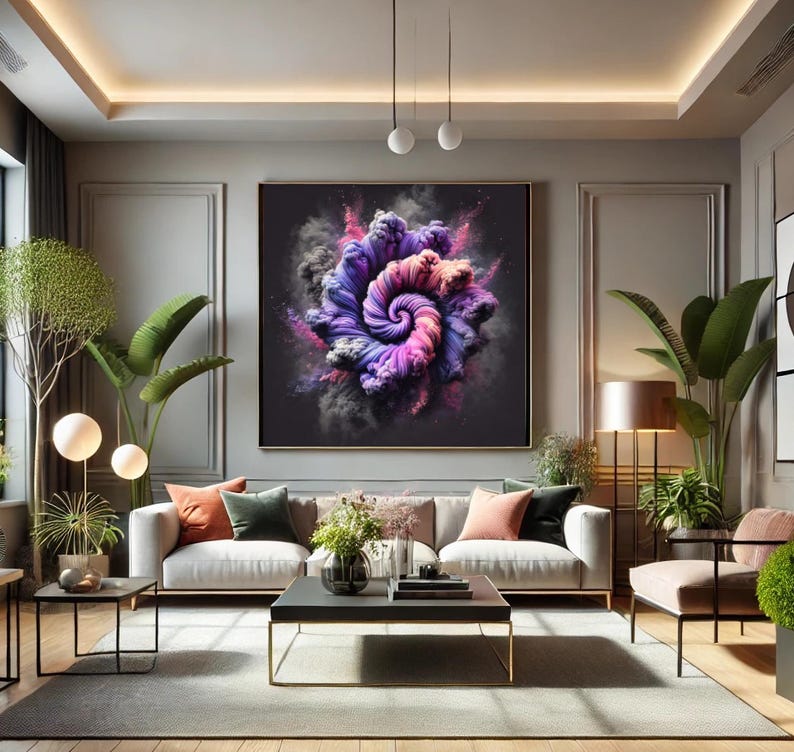 Colorful Swirling Smoke Art Print - Abstract Wall Decor - Etsy