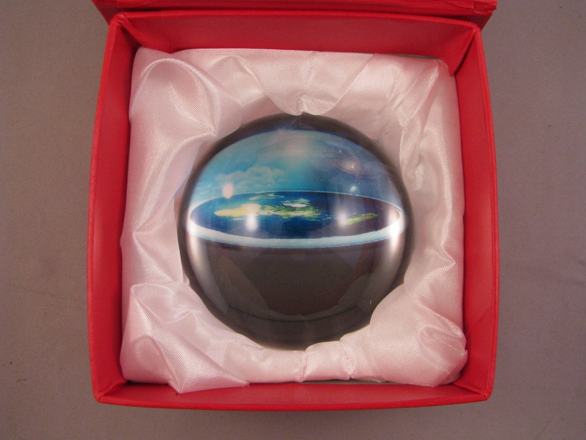 Dome Over Flat Earth Earth Paperweight Flat Earth Dome - Etsy
