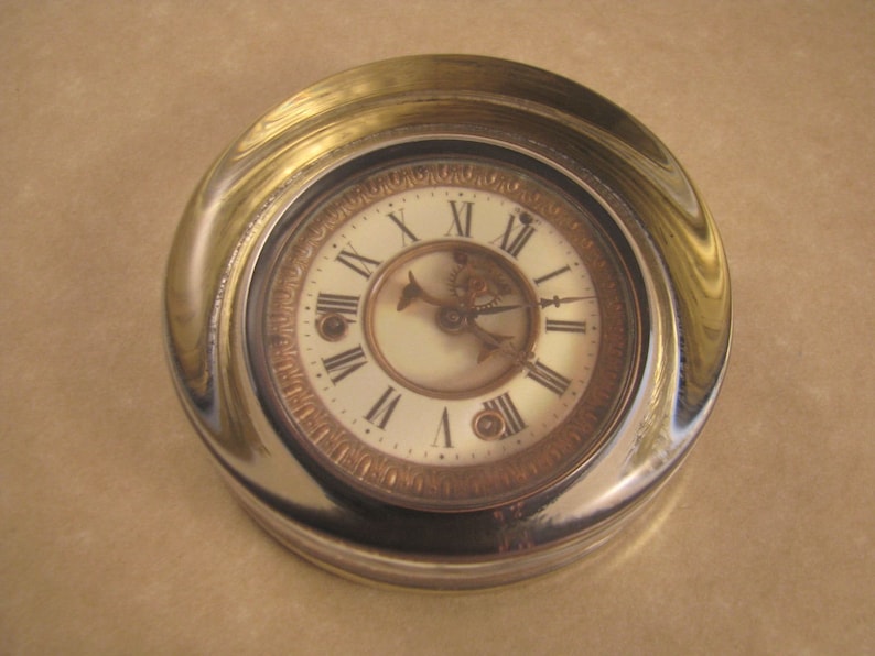 Antique Clock Face Clock Paperweight Ivory Clock Glass - Etsy