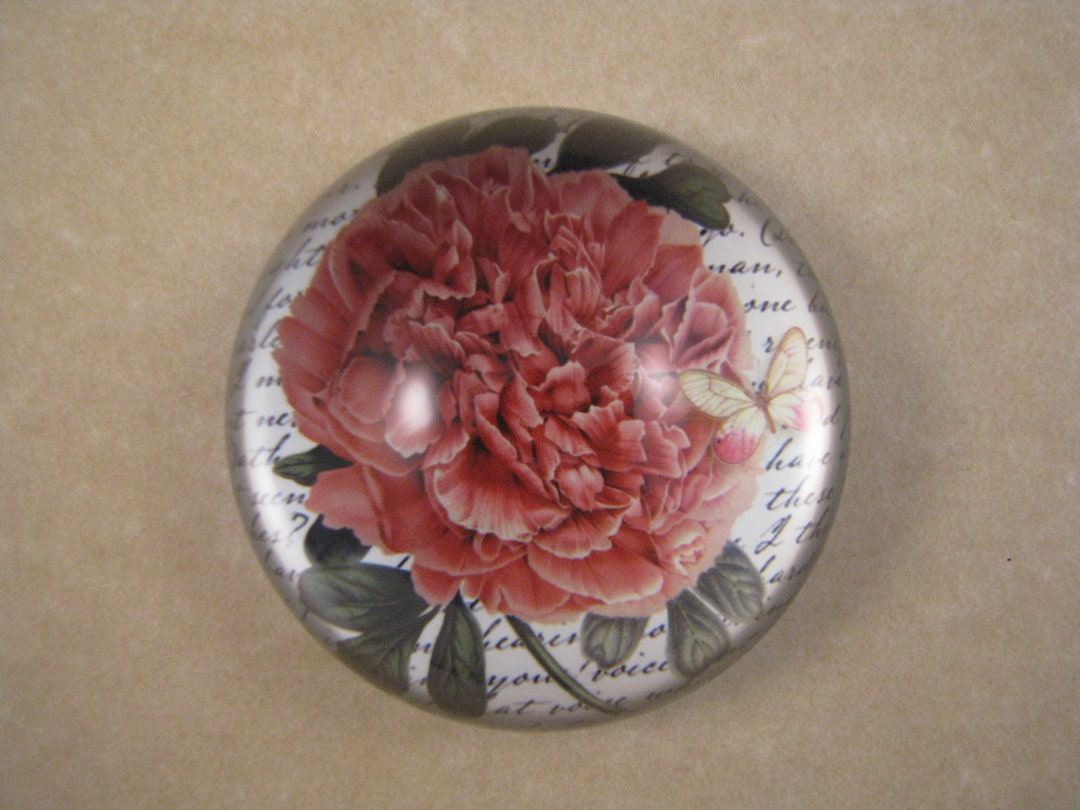 Pink Peony Dome, Peony Paperweight, Dome Paperweight, Medium Dome ...