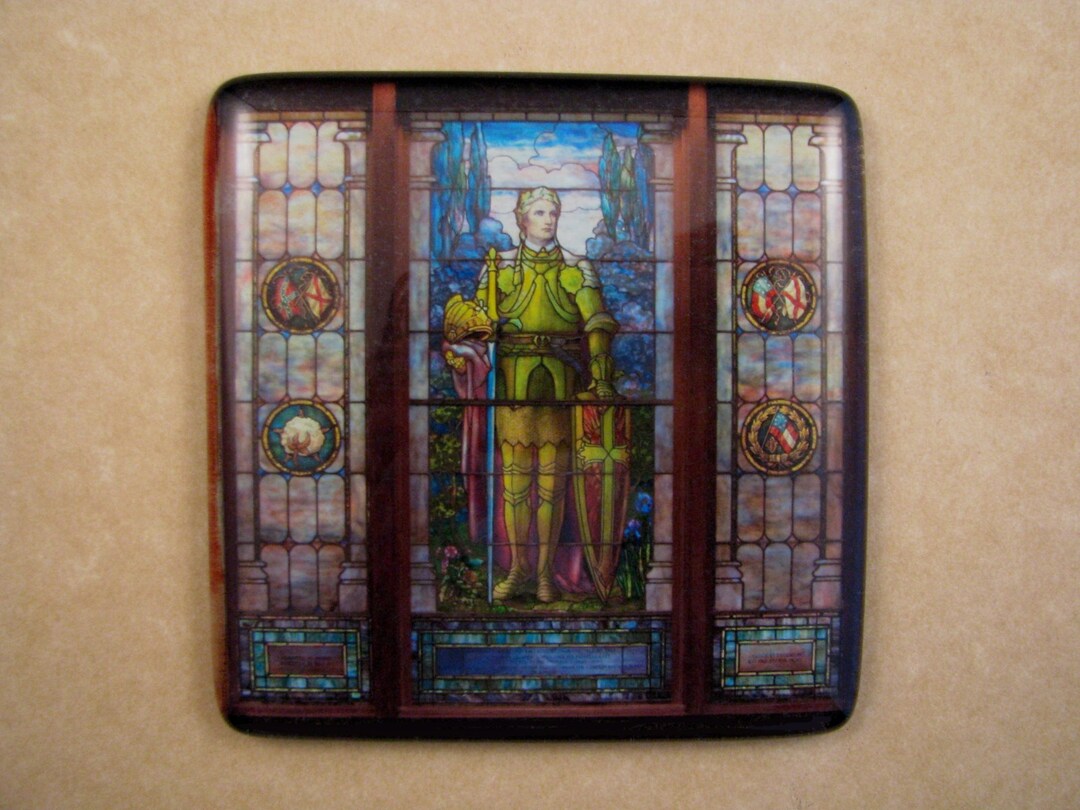 Knight Paperweight, Tiffany-style Glass, Knight Stained Glass, Square ...