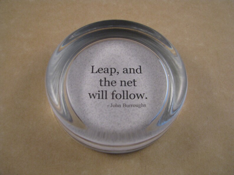Graduation "leap" Quote Round Glass Paperweight - Etsy