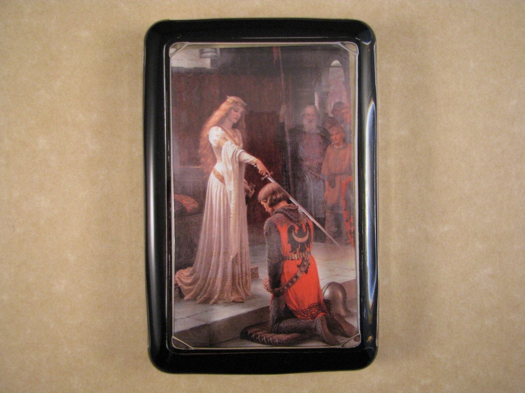 Edmund Leighton "accolade" Knight Painting Large Rectangle Glass ...