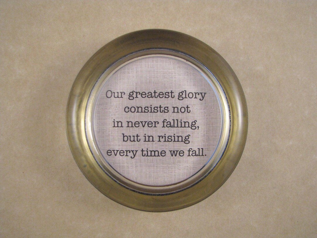 Greatest Glory Quote, Quote Paperweight, Inspirational Quote, Falling ...