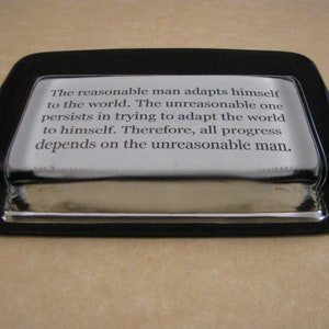 George Bernard Shaw Reasonable Man Quote Quote Paperweight | Etsy