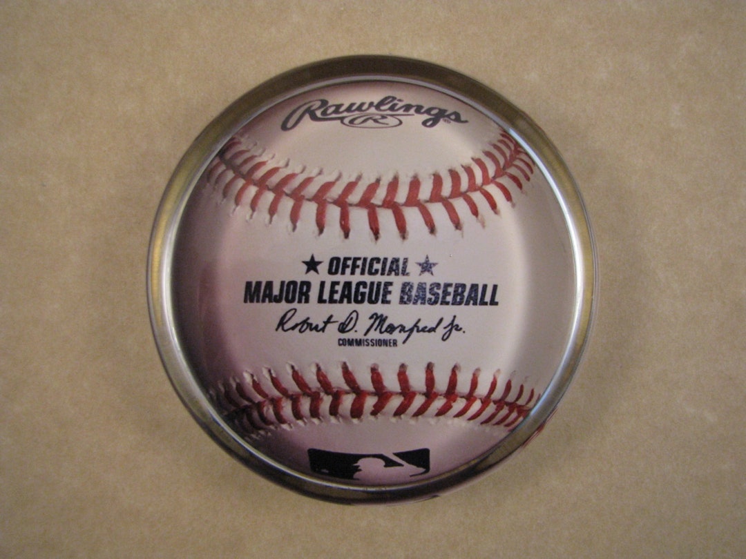 Rawlings Official League Baseball Large Round Glass Paperweight - Etsy