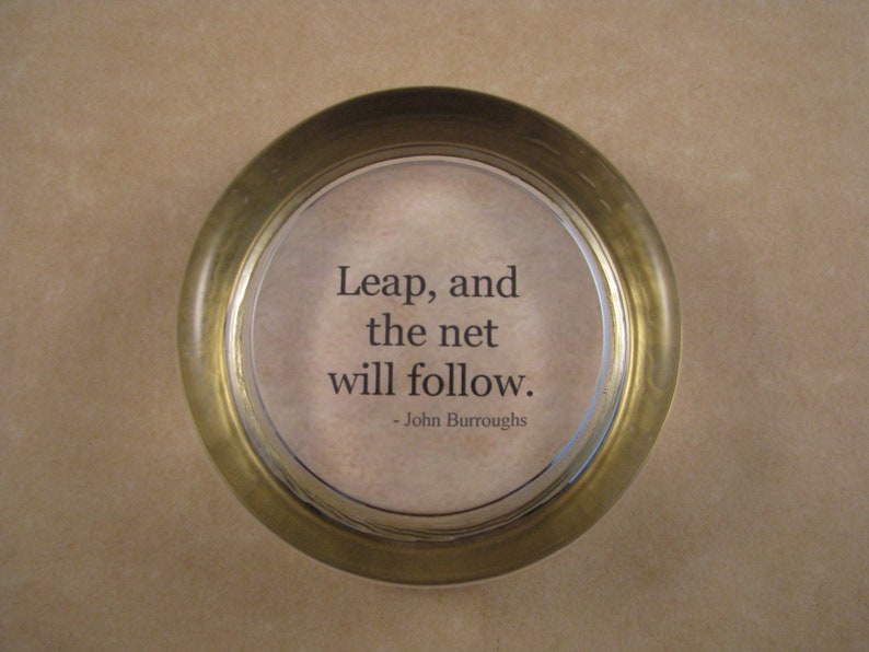 Graduation "leap" Quote Round Glass Paperweight - Etsy