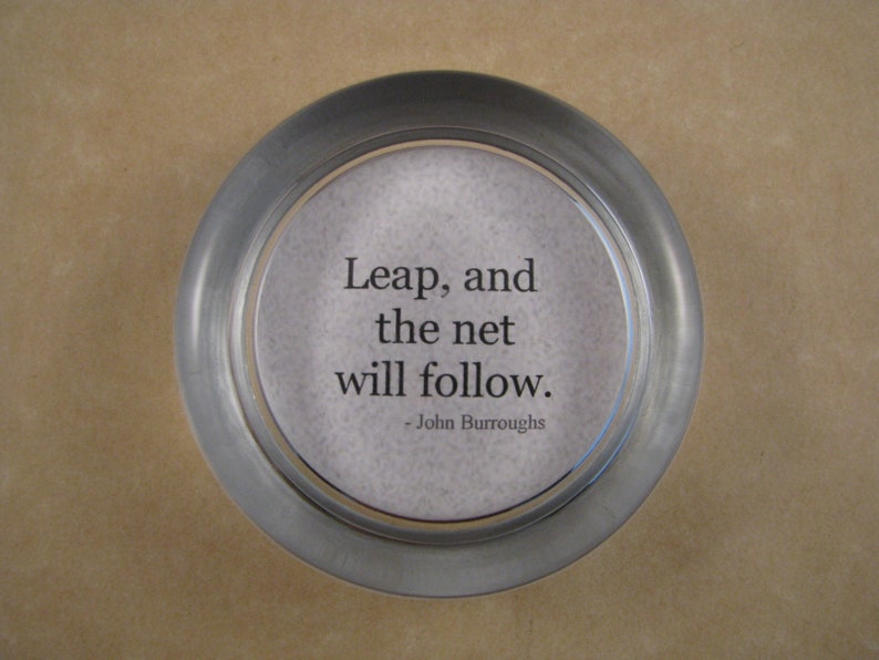Graduation "leap" Quote Round Glass Paperweight - Etsy