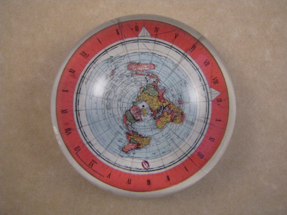 World Map Dome Map Paperweight Map Dome Flat Map Dome | Etsy