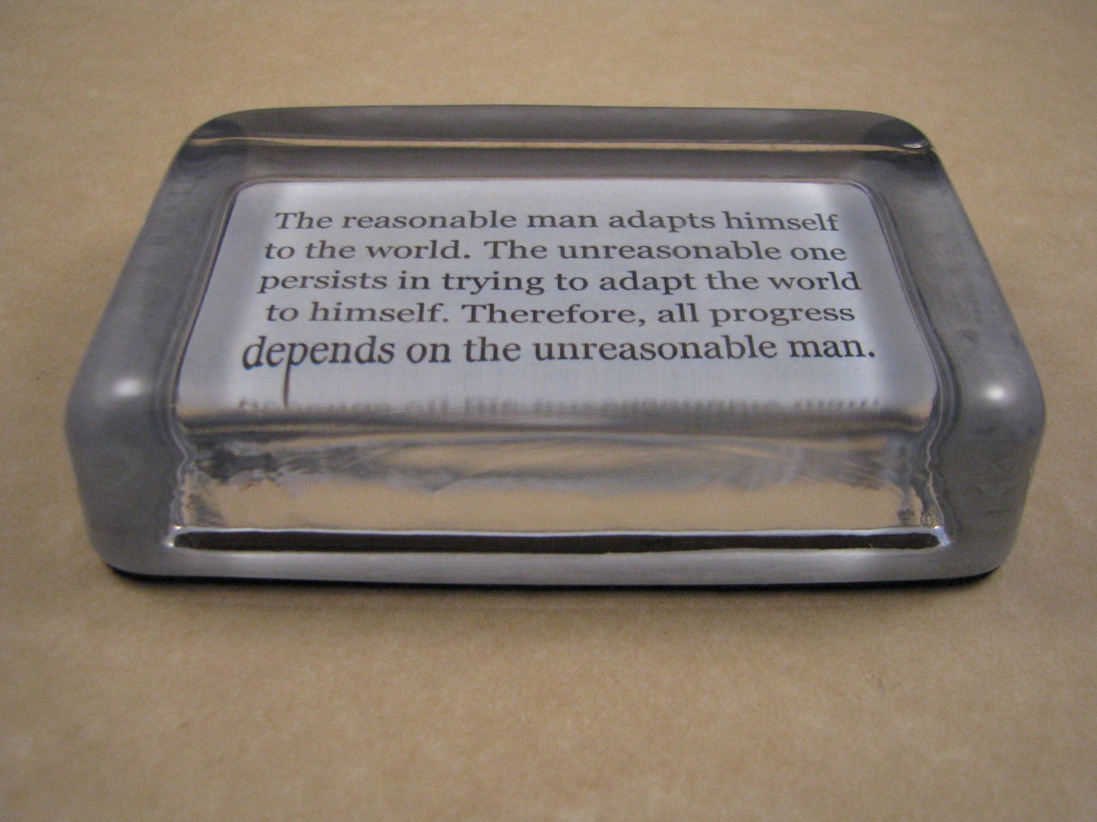 George Bernard Shaw Reasonable Man Quote Quote Paperweight | Etsy