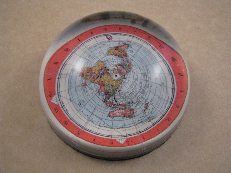 World Map Dome Map Paperweight Map Dome Flat Map Dome - Etsy