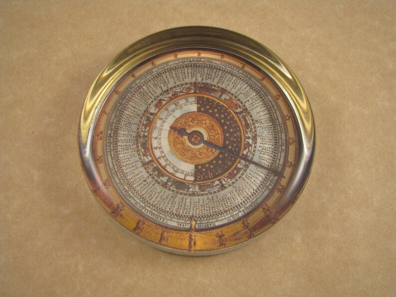 Clock Paperweight Calendar Dial Clock Lunar Clock Glass - Etsy