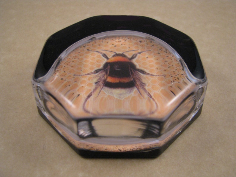 Bee Paperweight B Black and Gold Bee Octagon Paperweight - Etsy UK