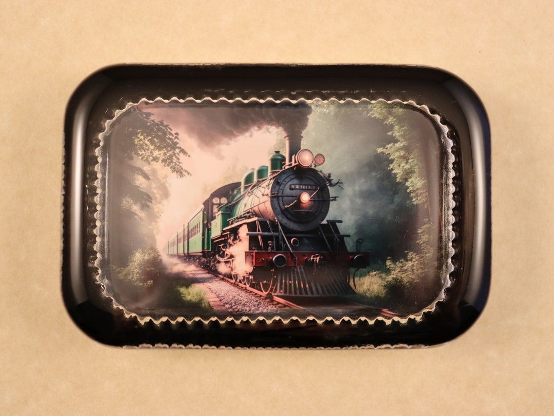 Steam Engine Train Heirloom Rectangle Glass Paperweight - Etsy