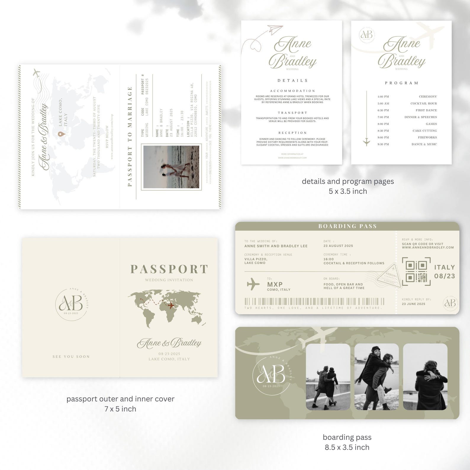 Passport Wedding Invitation Set: Travel Adventure Theme (canva Template) - Etsy