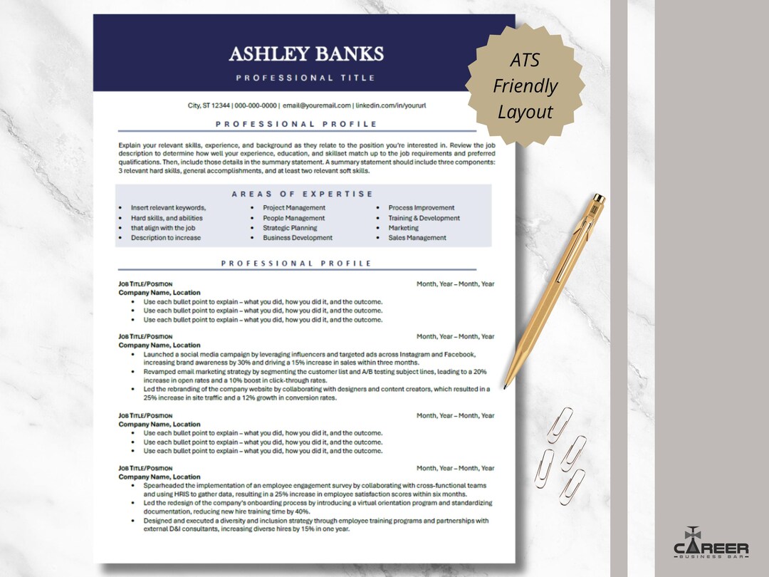 ATS Resume Template | Ats-friendly | ATS Resume Template Word ...