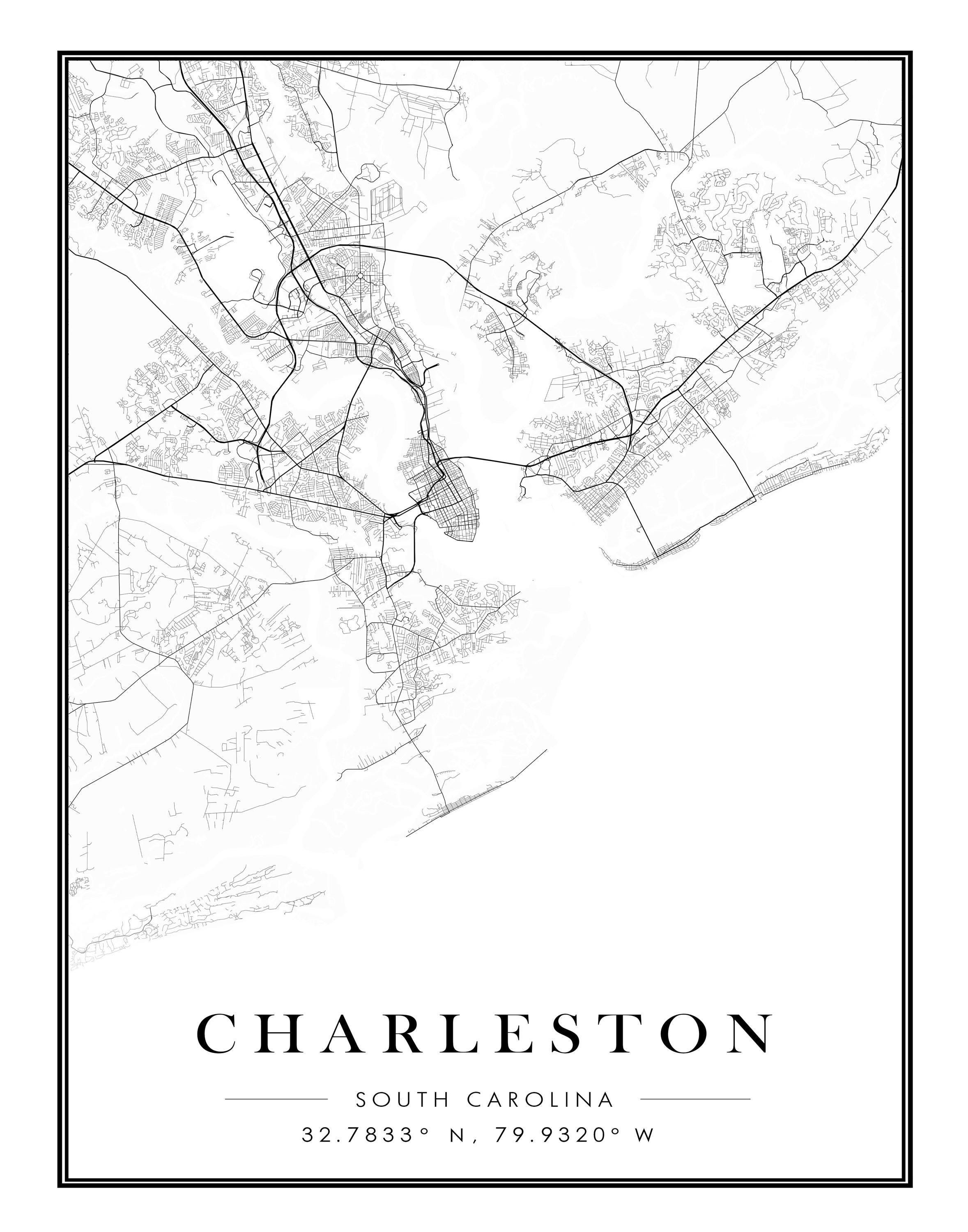 Map of Charleston, SC - Etsy