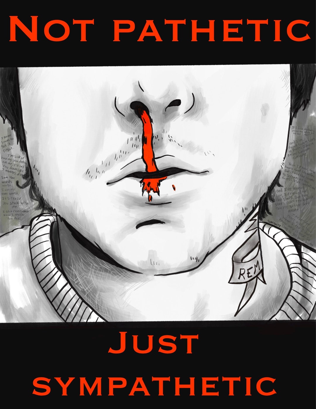 Not Pathetic, Just Sympathetic | Frank Iero Poster: 11" X 17" or 8.5" X ...