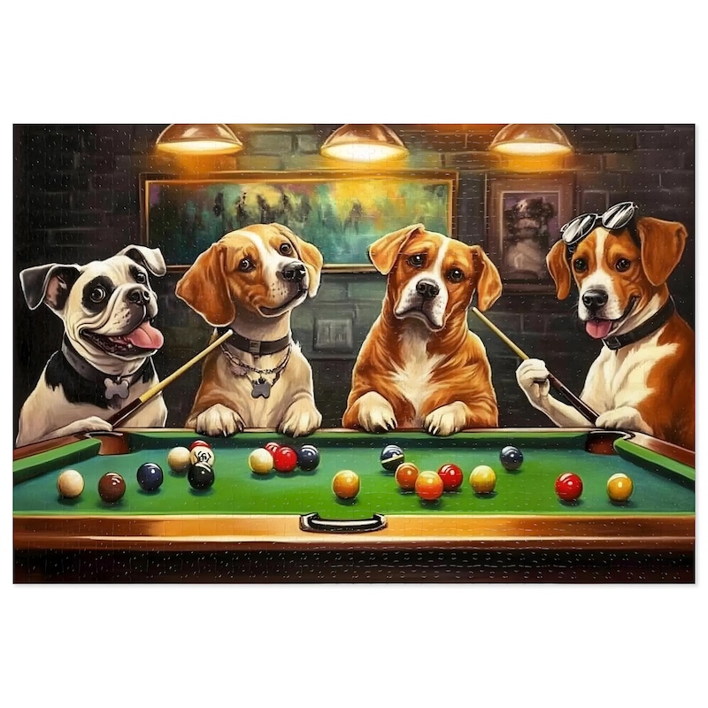 Dogs Playing Pool - Etsy