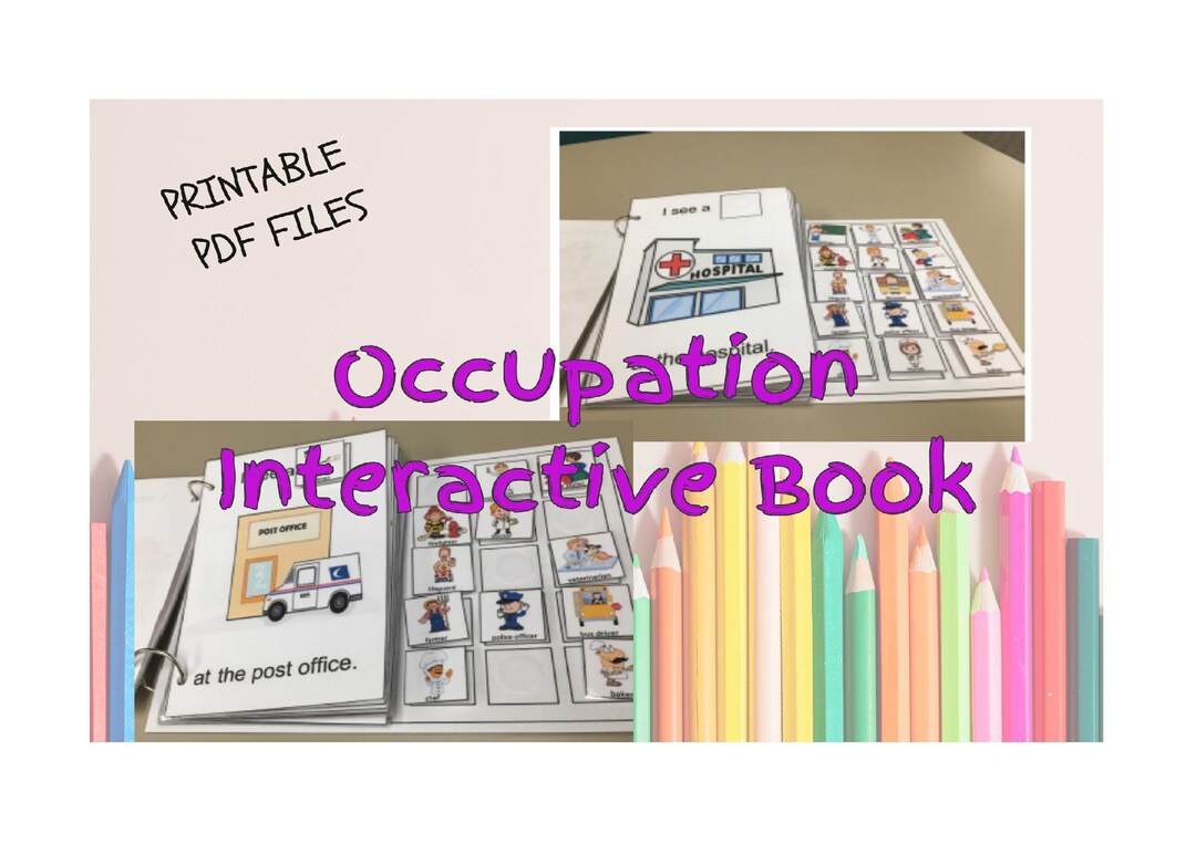 10 Pages Occupation Interactive Book - Etsy