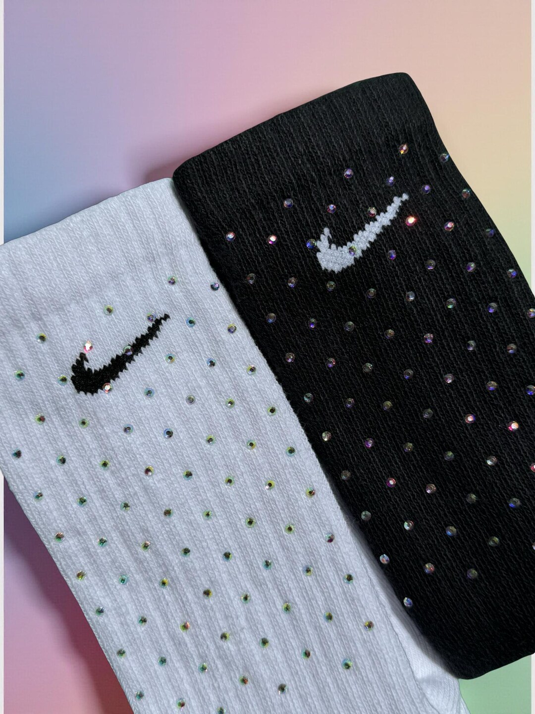 IRIDESCENT Bling Socks | Rhinestone Athletic Socks | Bedazzled Socks ...