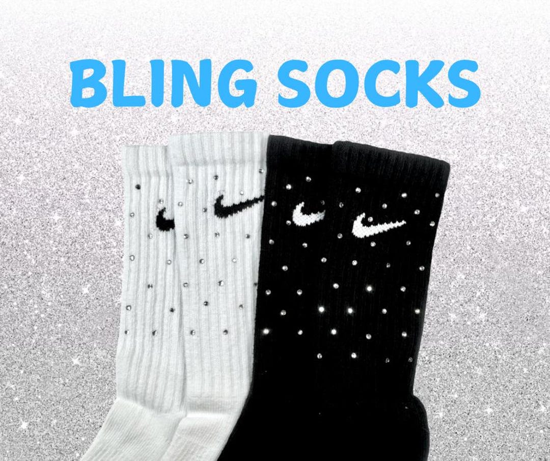 Bling Socks | Rhinestone Athletic Socks | Bedazzled Socks | Sparkly Crew Socks | - Etsy