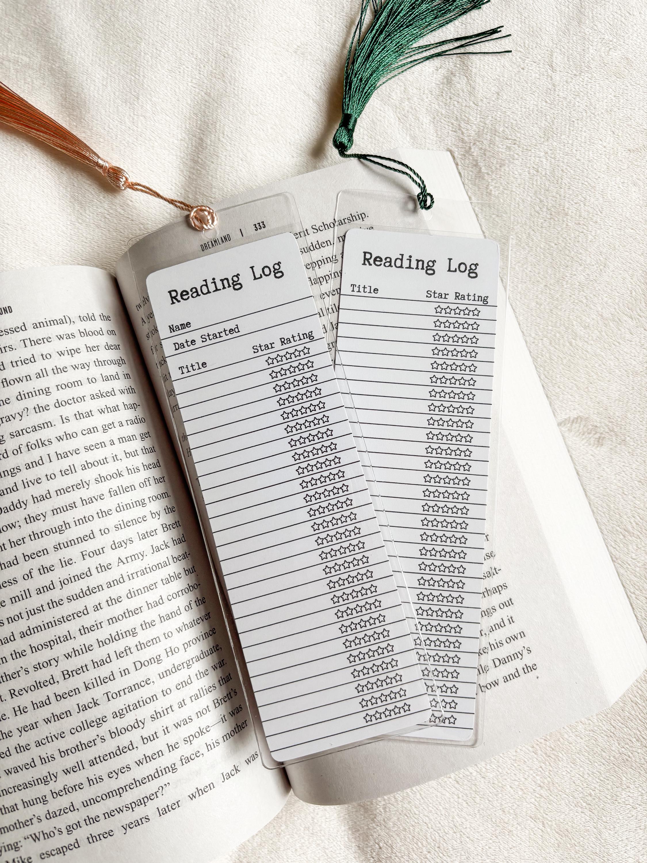 Reading Log Bookmark, Reading Tracker, Book Log, Book Tracker, Five ...