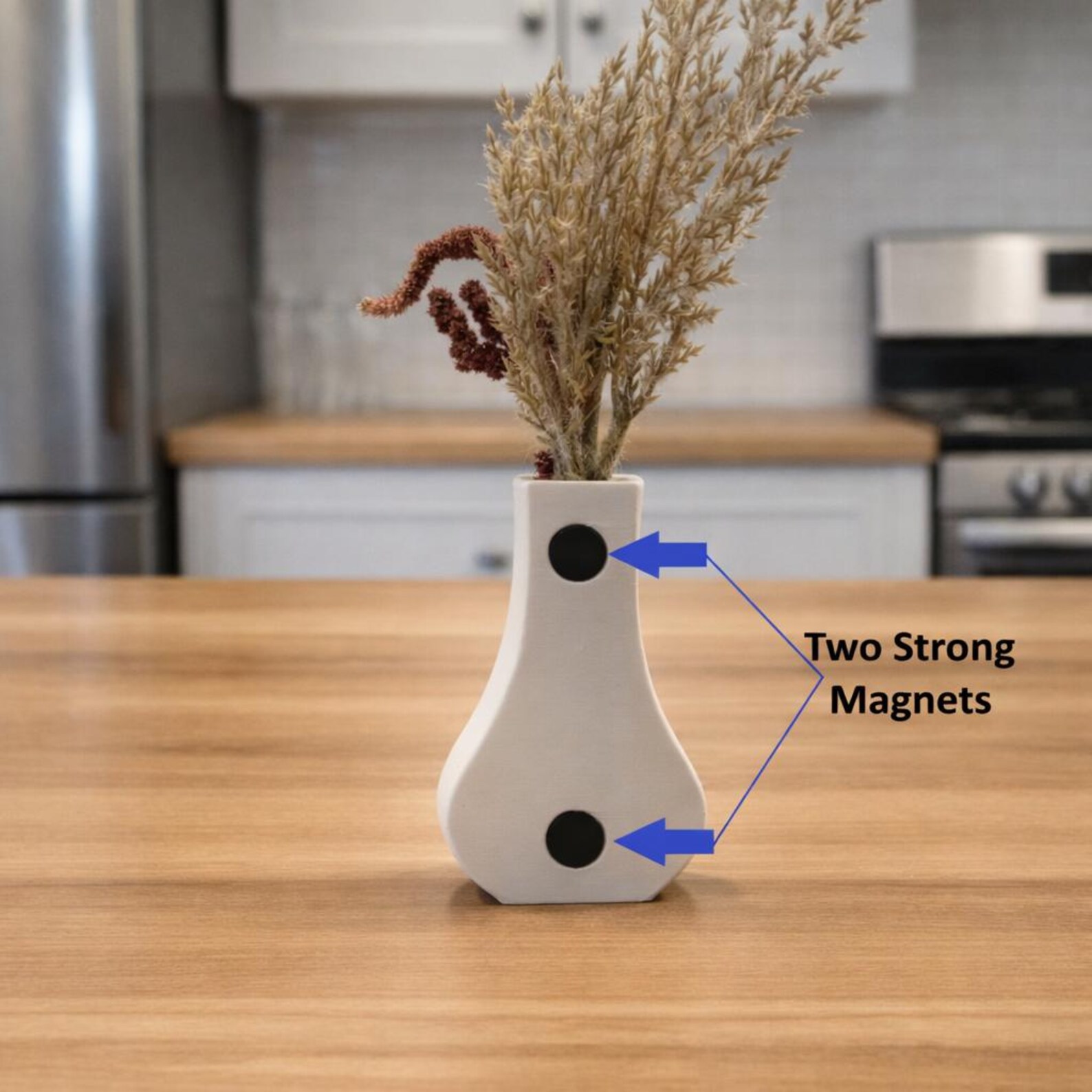 Decorative Mini Vase Magnet for Dried Blooms - Mid Century Charm ...