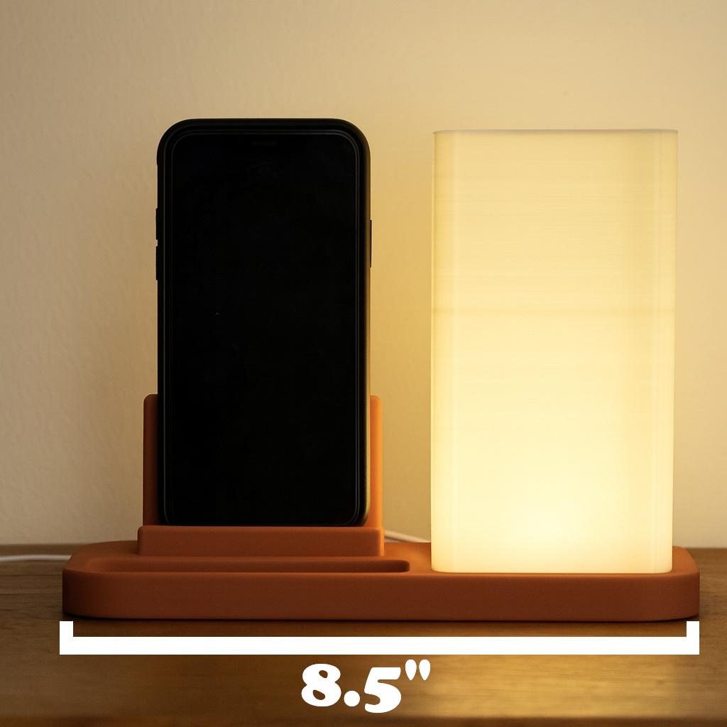 LED Desk Lamp | USB Nightstand Lamp With Phone Holder & Trinket Tray ...