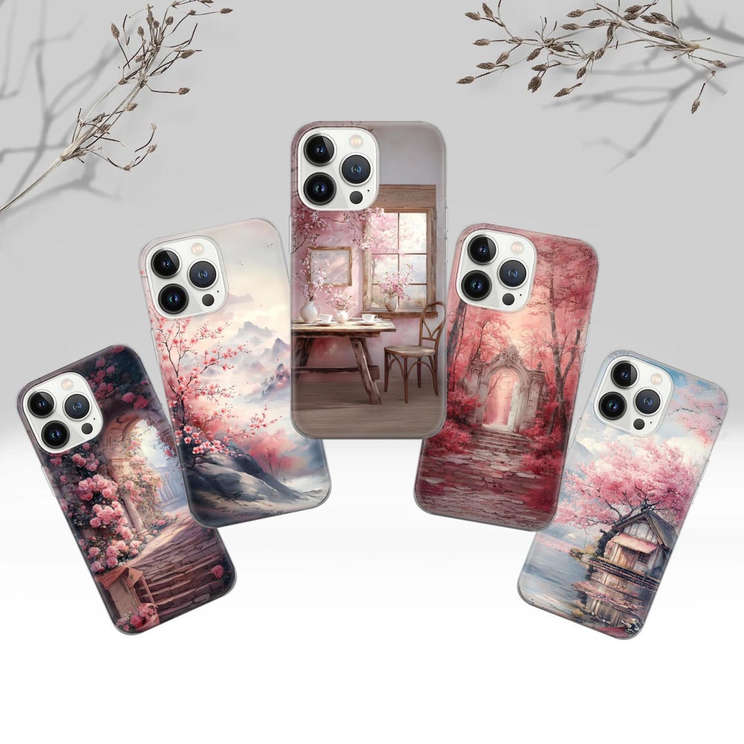 Japanesse Sakura Phone Case Beauty Cover for iPhone 16e, 15, 14, 13, 12 ...