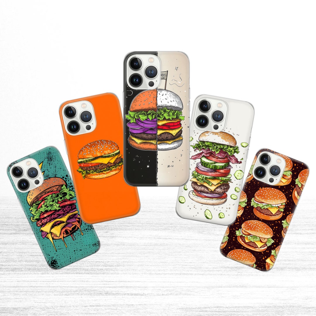 Street Food Phone Case Burger Cover for iPhone 16 Pro, 15, 14, 13, 12 ...