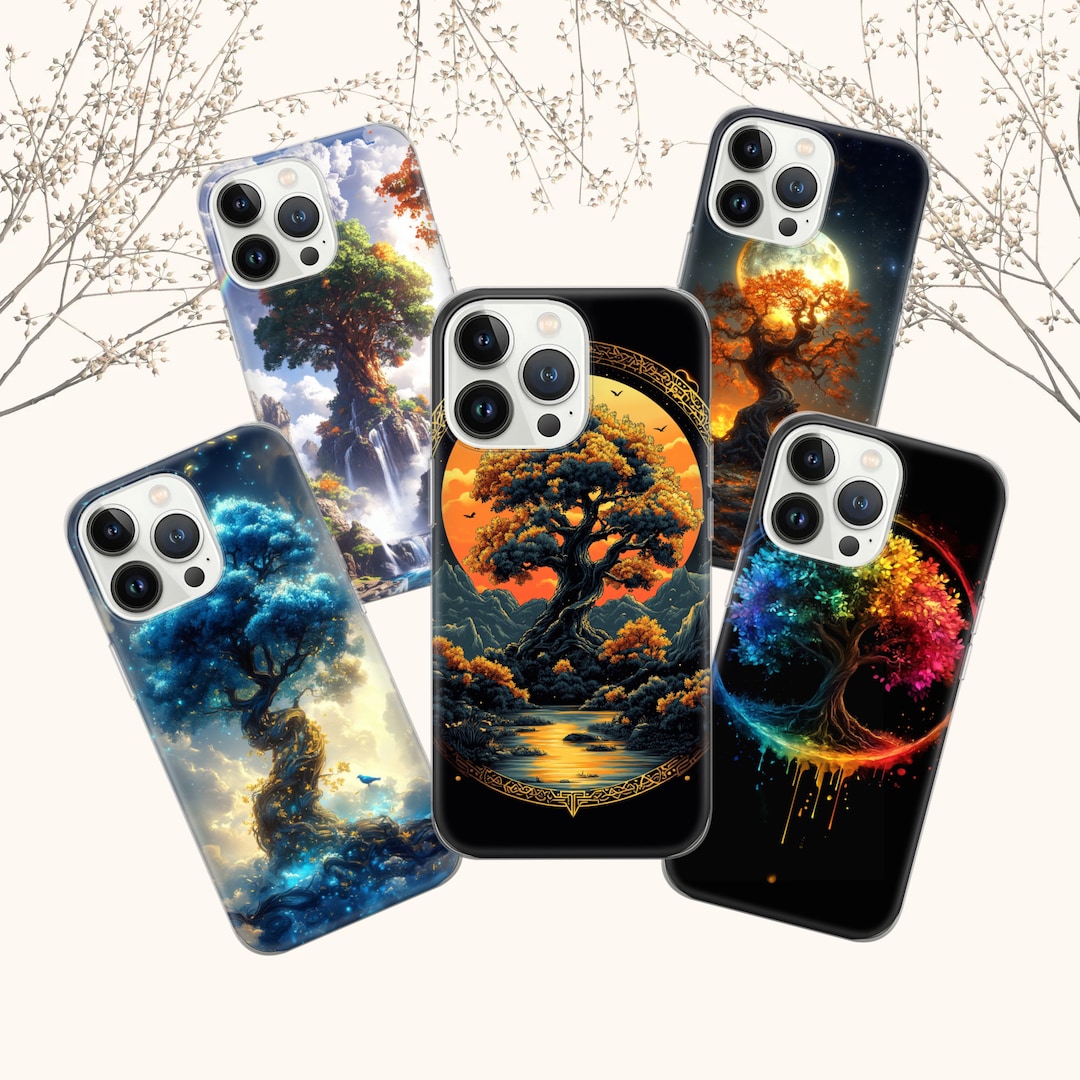 Tree of Life Phone Case Mythology Art Cover for iPhone 16 Pro, 15, 14 ...
