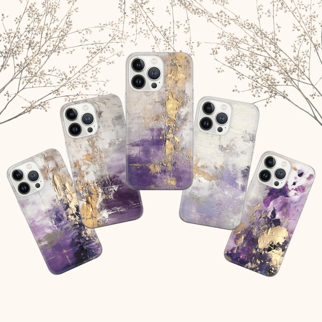 Capa protetora para celular com arte abstrata dourada em TPU gel ...