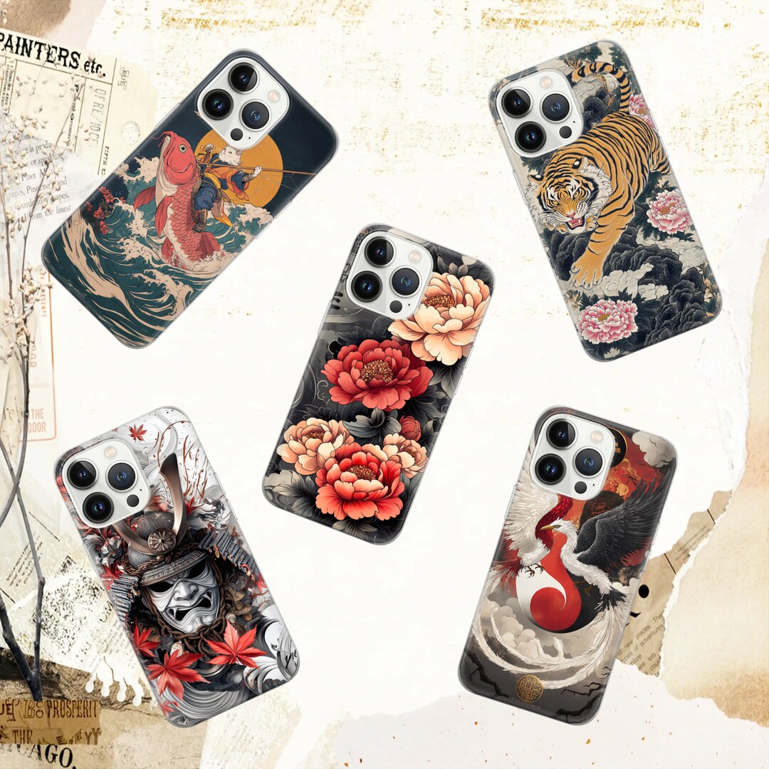 Japanese Art Inspired Tattoo Phone Cover, Unique Asian Design - Etsy