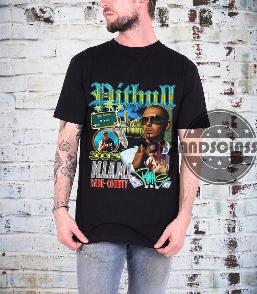 Pitbull T-shirt, Pitbull Miami Dade-county Shirt, R&B Rap Hip Hop Music ...