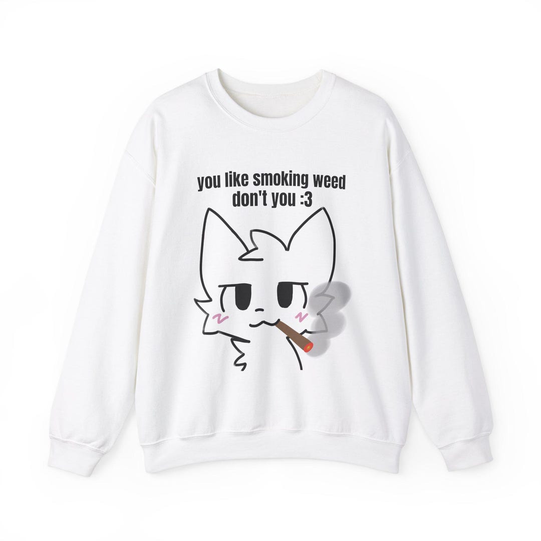 Boykisser Smoking Meme Long Sleeve Sweater/hoodless Sweatshirt "you ...