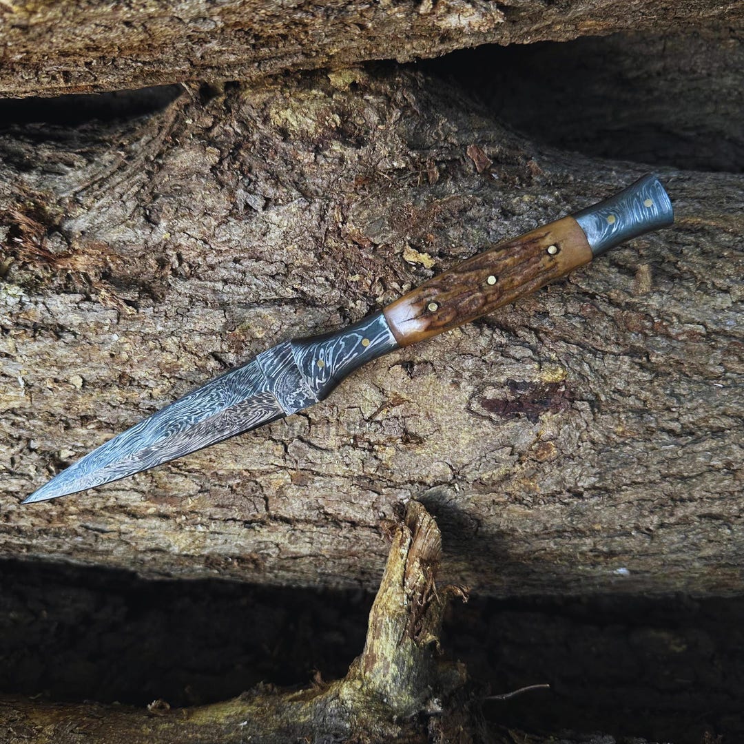 Custom Handmade Dagger Hunting Knife Damascus Arrow Shape Knife With ...