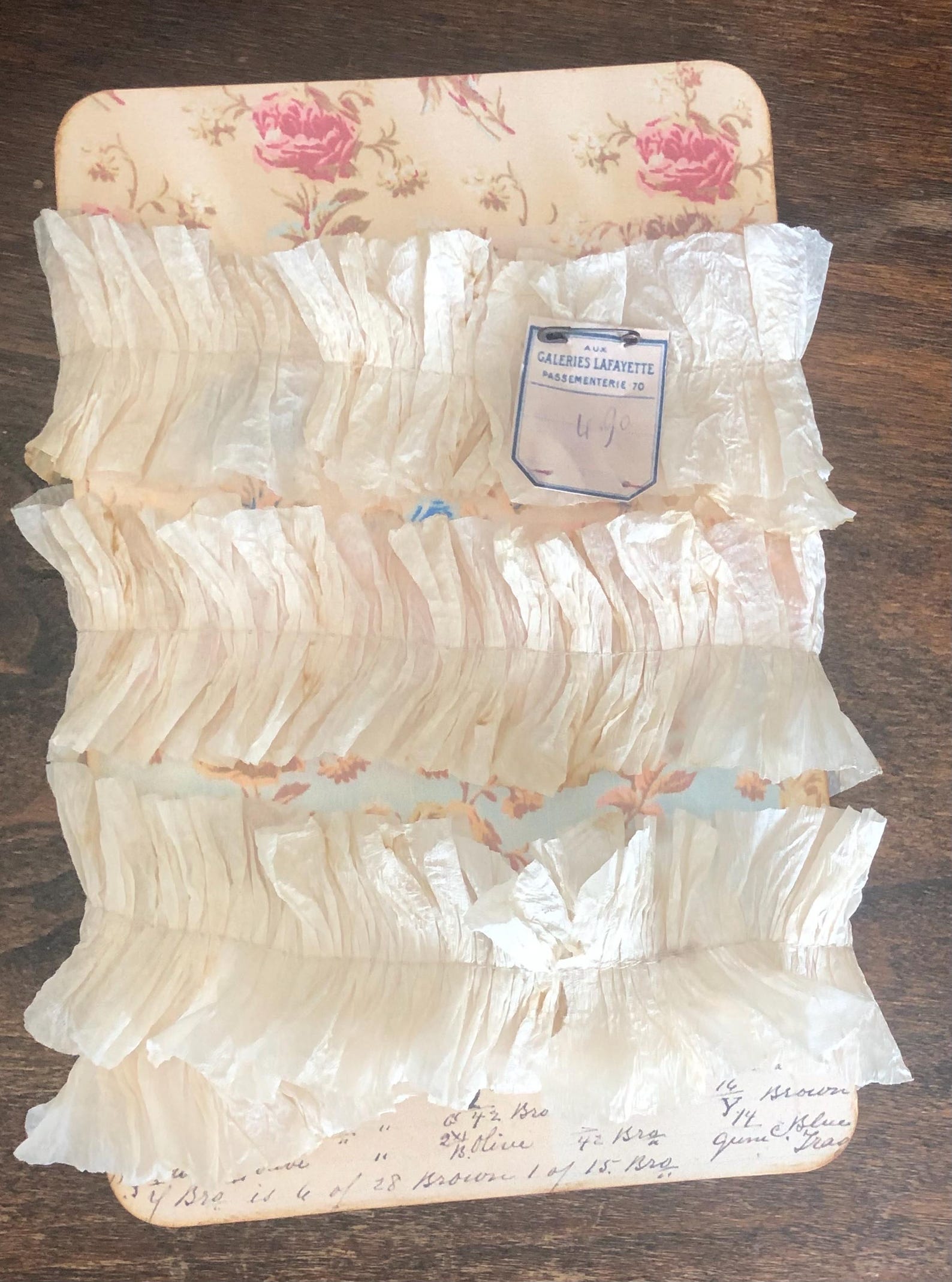 One Yard of Handmade Coffee Dyed Crepe Paper Ruffles. Junk Journal ...