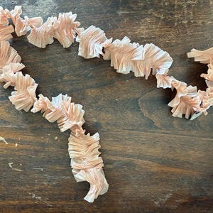 One Yard of Handmade Light Dusty Pink Crepe Paper Ruffles. Junk Journal ...