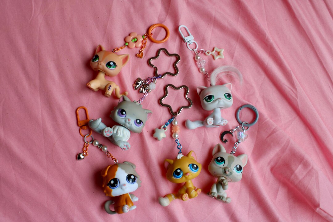 LPS Keychain - Cats - Y2k Nostalgia Bag Charm | Repurposed Toy Keychain ...