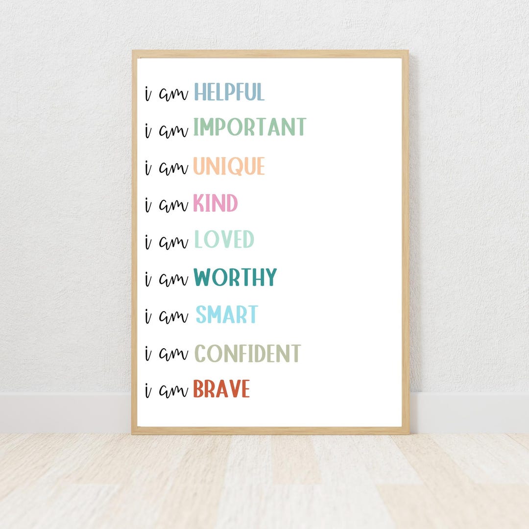 I Am Affirmations, Affirmations for Kids, Words of Affirmations ...