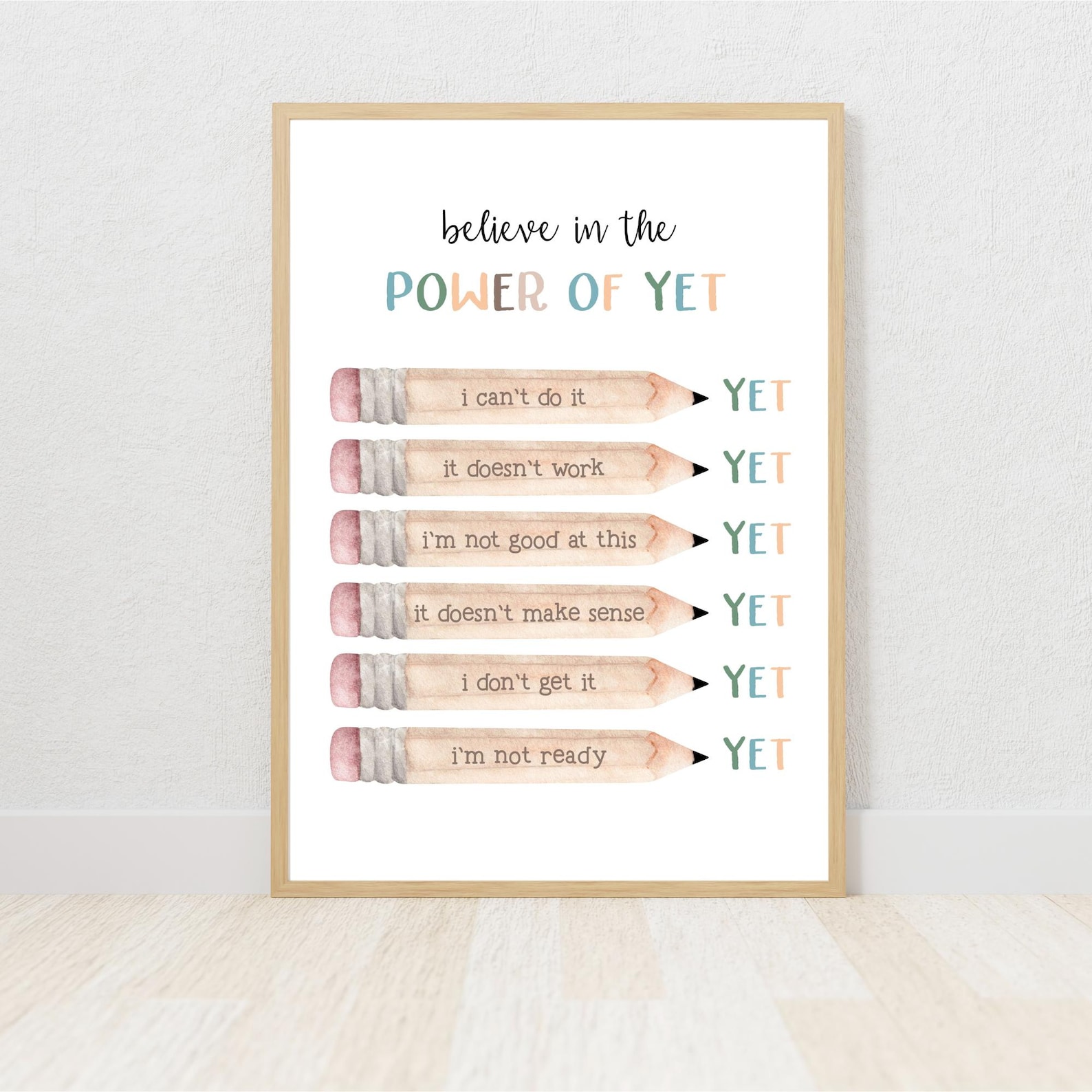 The Power of yet Poster Boho Classroom Mental Health Poster School ...