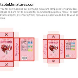 Printable MINI Valentine Candy Box - DIY Dollhouse Printable 1:12 - Etsy