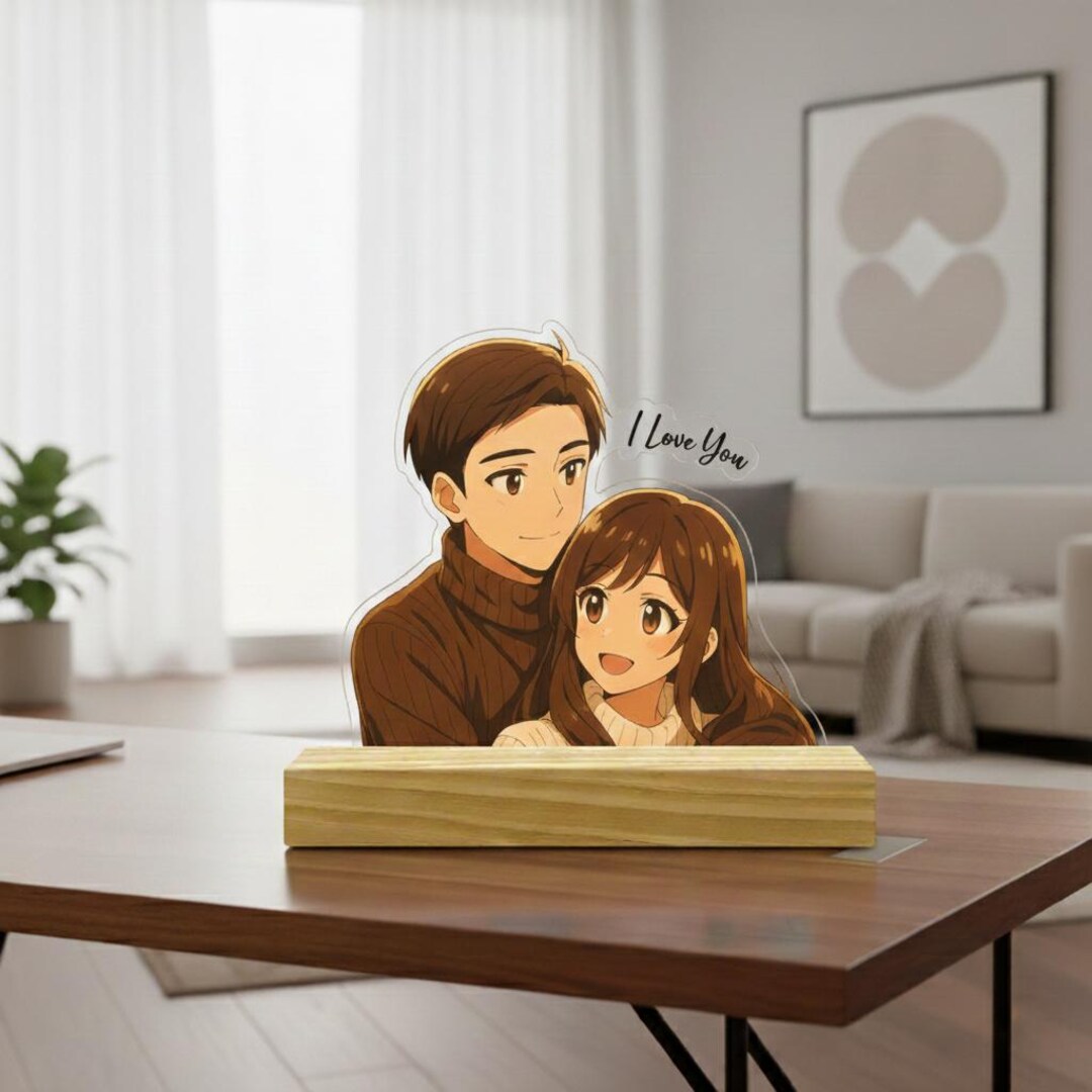 Personalized Anime Couple Acrylic Plaque, Custom Couple Gift, Custom ...