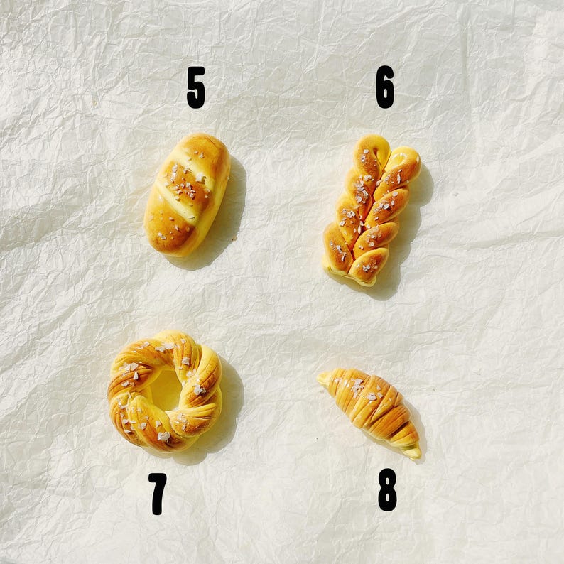 Handmade Clay Food Magnets/handcrafted Bread/themed Fridge Magnets Set ...