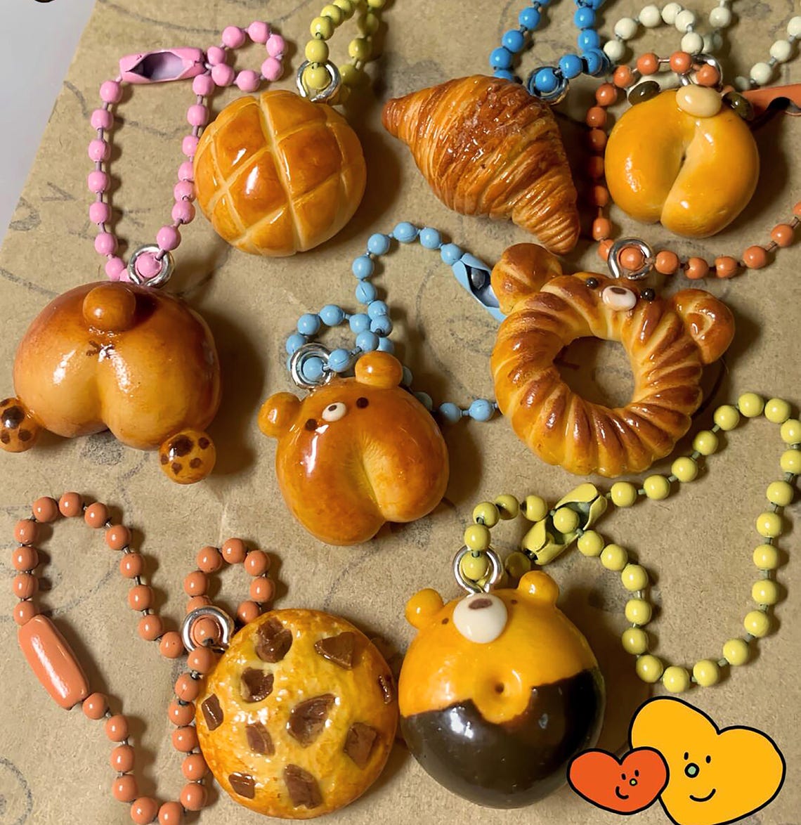 Clay Kawaii Bread Charms/cute Clay Bear Bread Keychain/handmade Cute ...