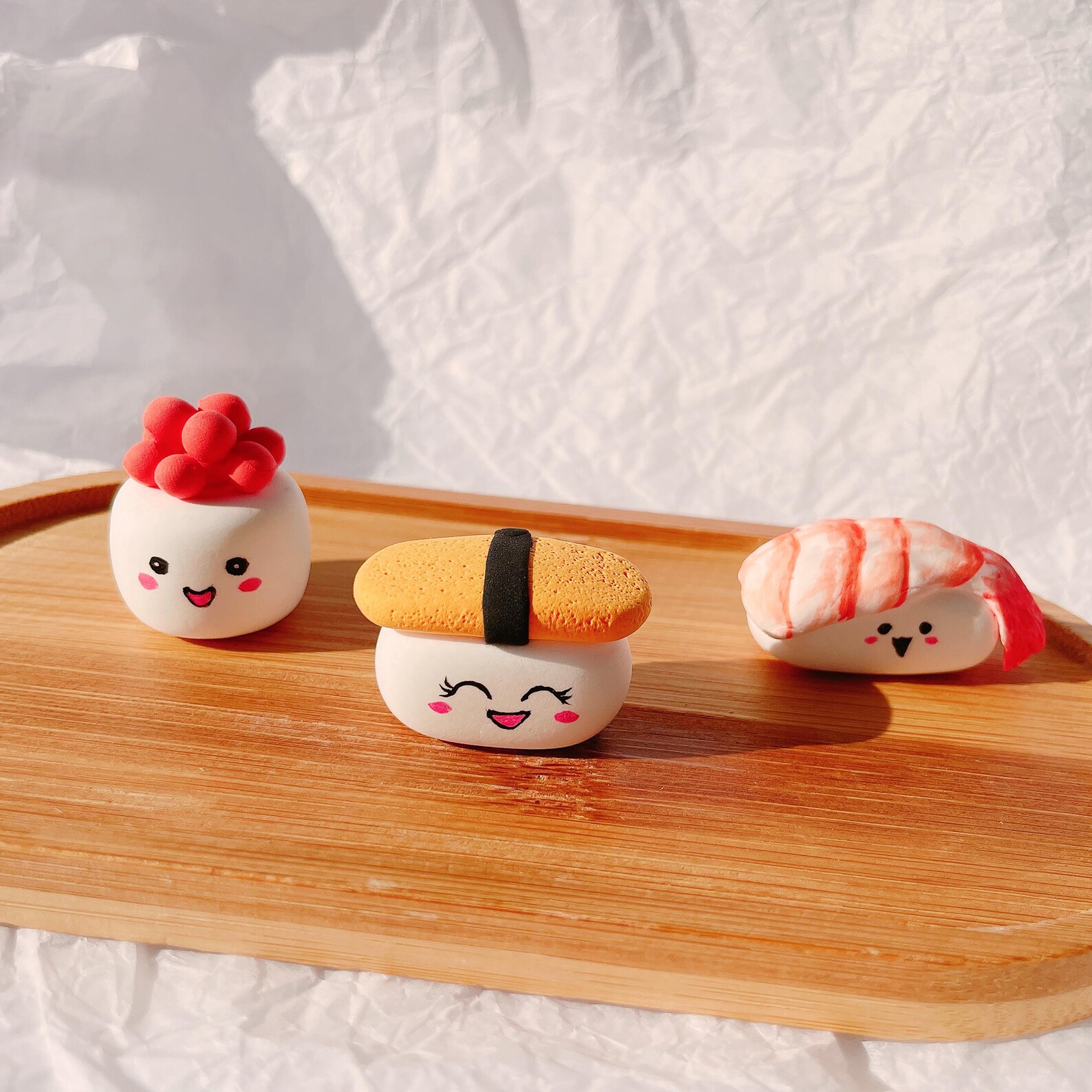 Cute Sushi Clay Desk Buddy/kawaii Sushi Clay Figurine/cute Sushi Charms ...