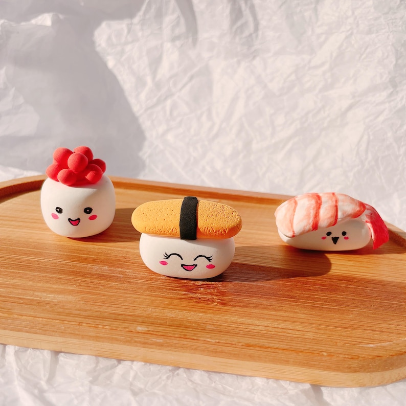 Cute Sushi Clay Desk Buddy/kawaii Sushi Clay Figurine/cute Sushi Charms ...