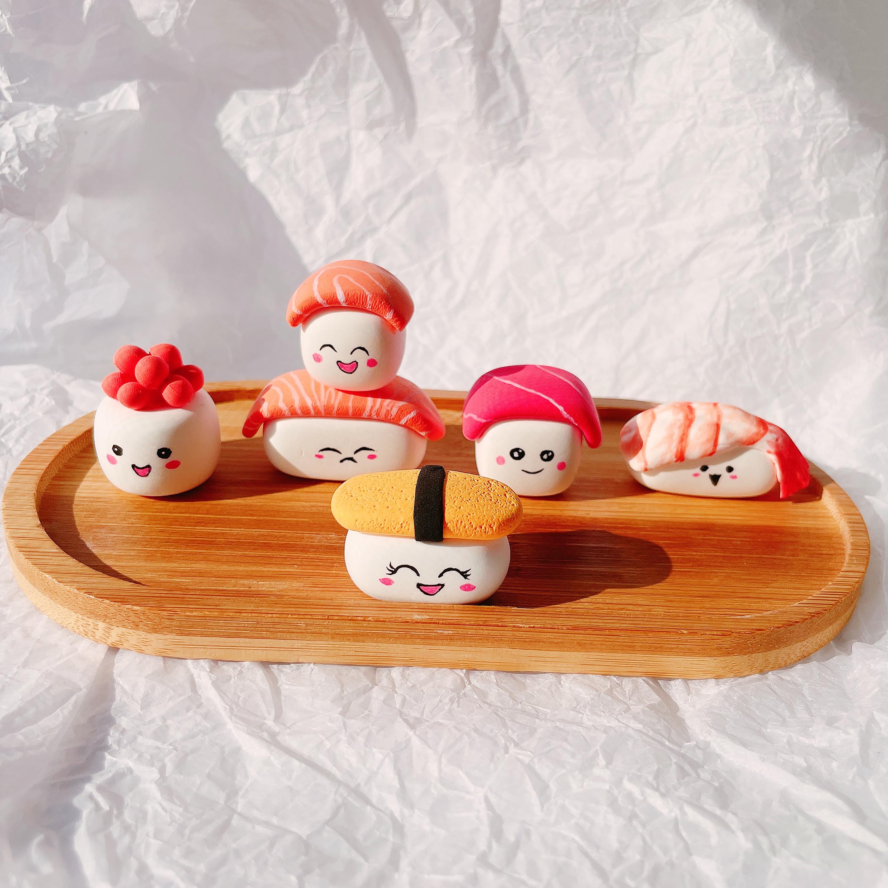 Cute Sushi Clay Desk Buddy/kawaii Sushi Clay Figurine/cute Sushi Charms ...
