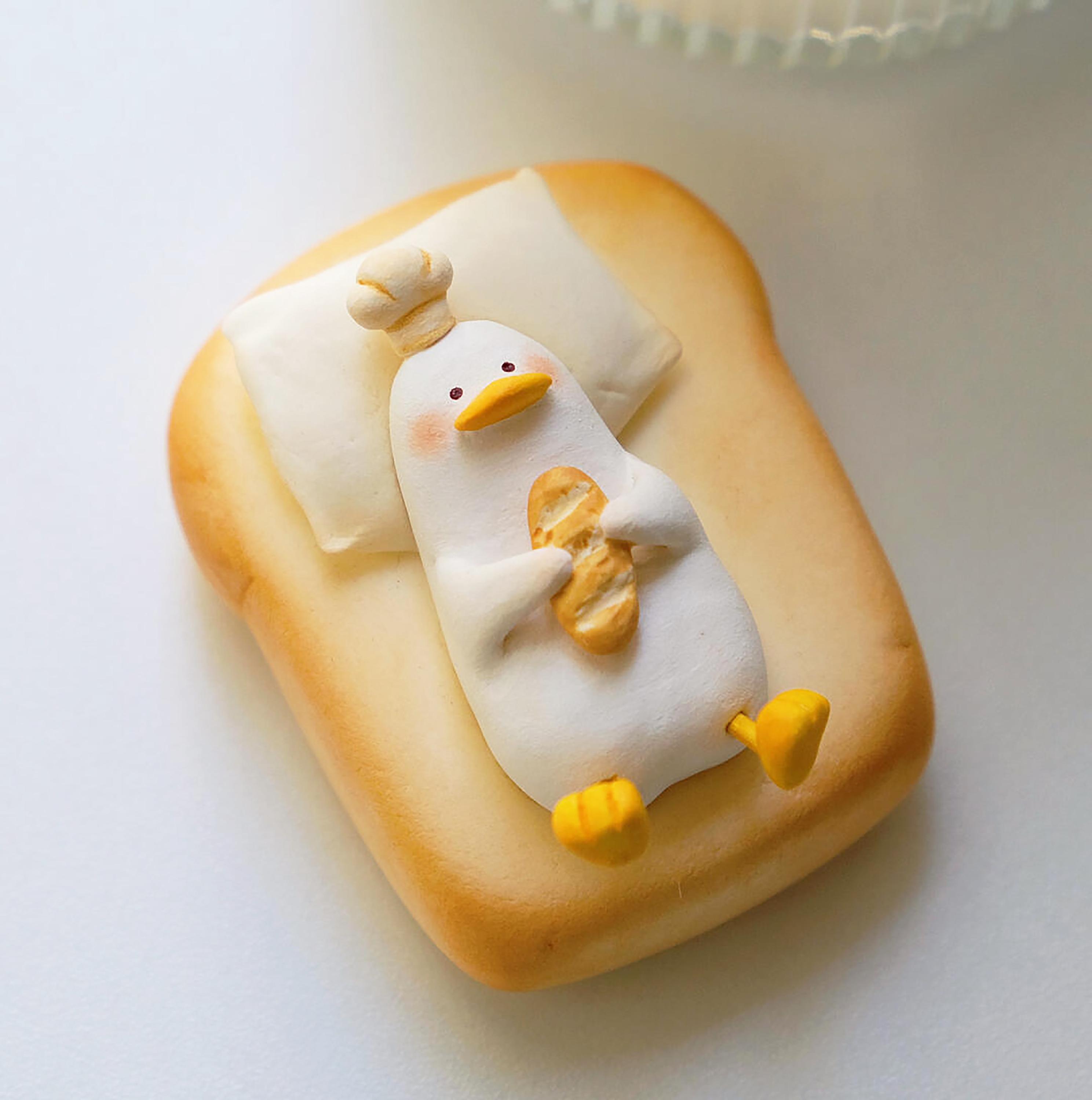 Clay Bread Duck Figure/relax Duck Clay Creation/handmade Cute Clay Duck ...